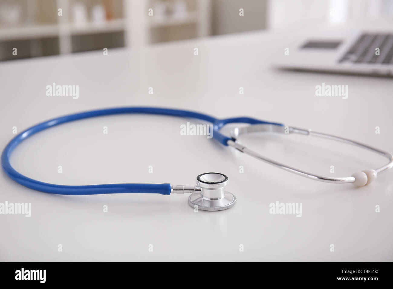 Stethoscope on doctor's table Stock Photo - Alamy