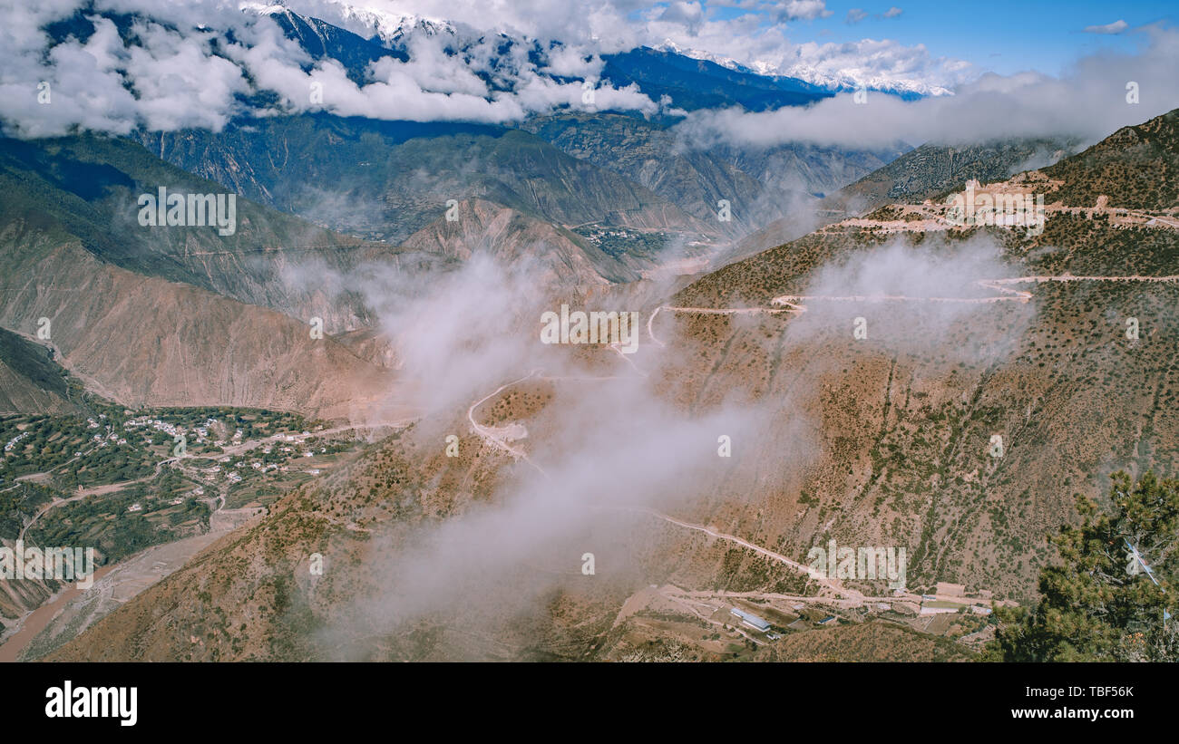 Aerial view mountain villages overlooking hi-res stock photography and ...