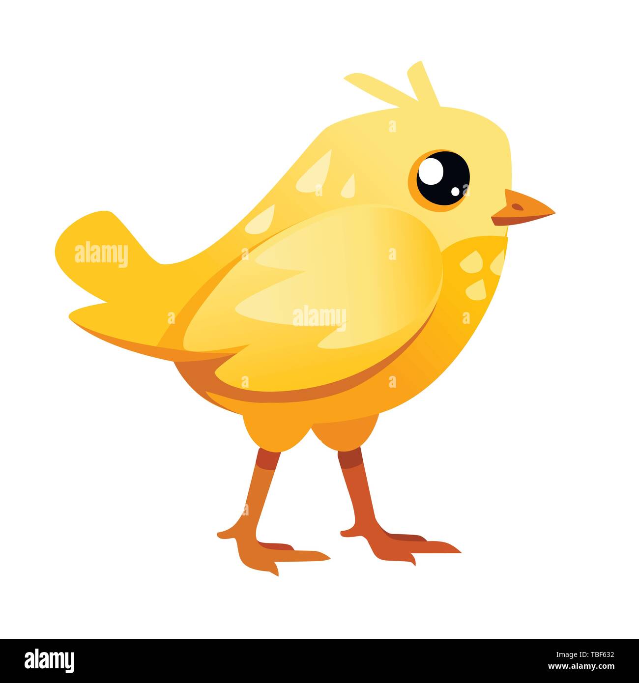 Cute little chick walk side view cartoon character design flat vector ...