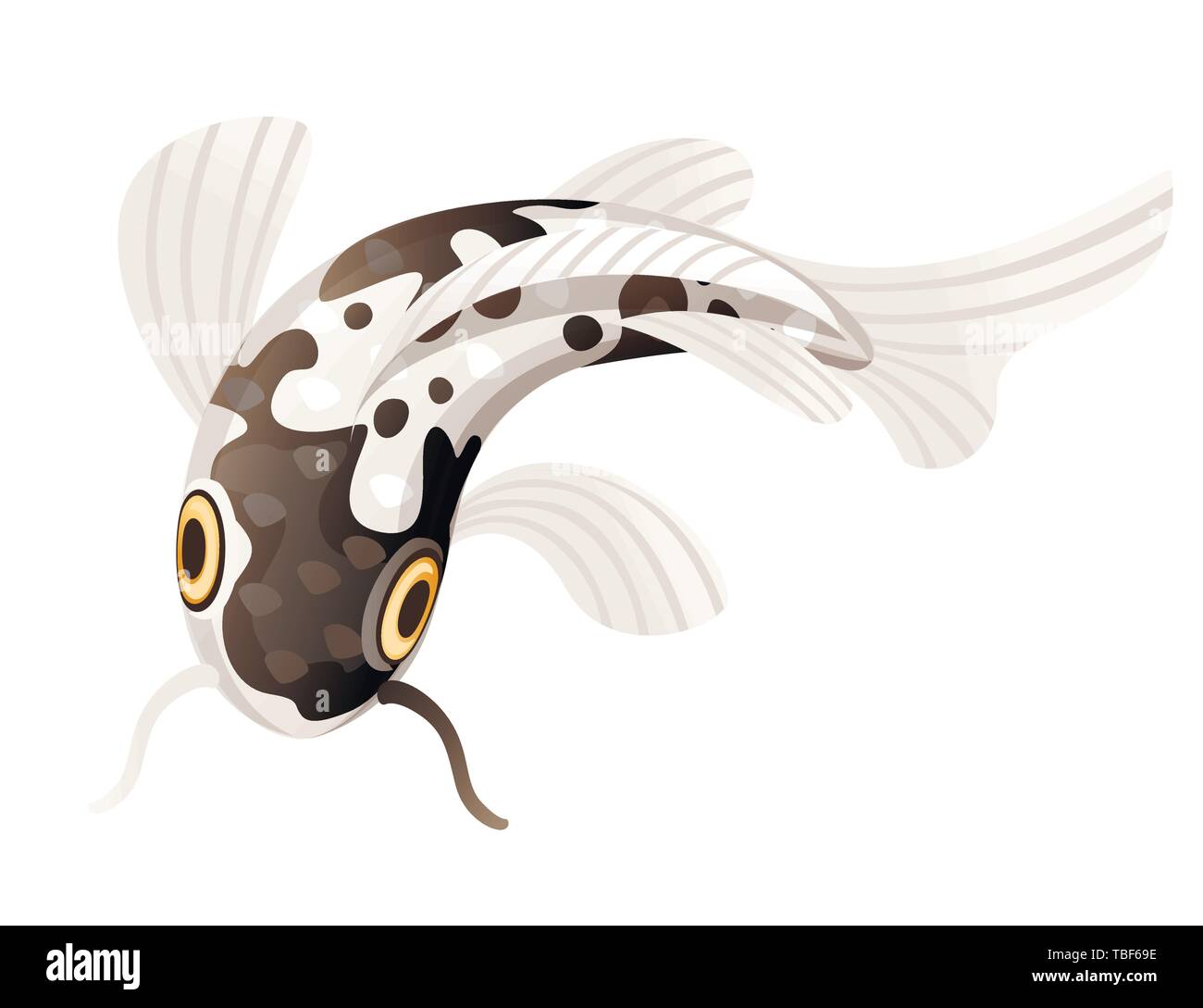 Koi carp japanese symbol of luck fortune prosperity black dotted koi ...