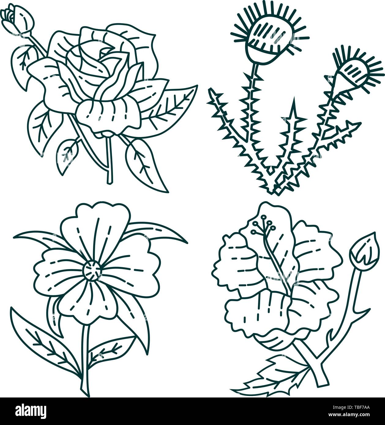 Flower Leaf Illustration Design Template Vector Stock Vector Image ...