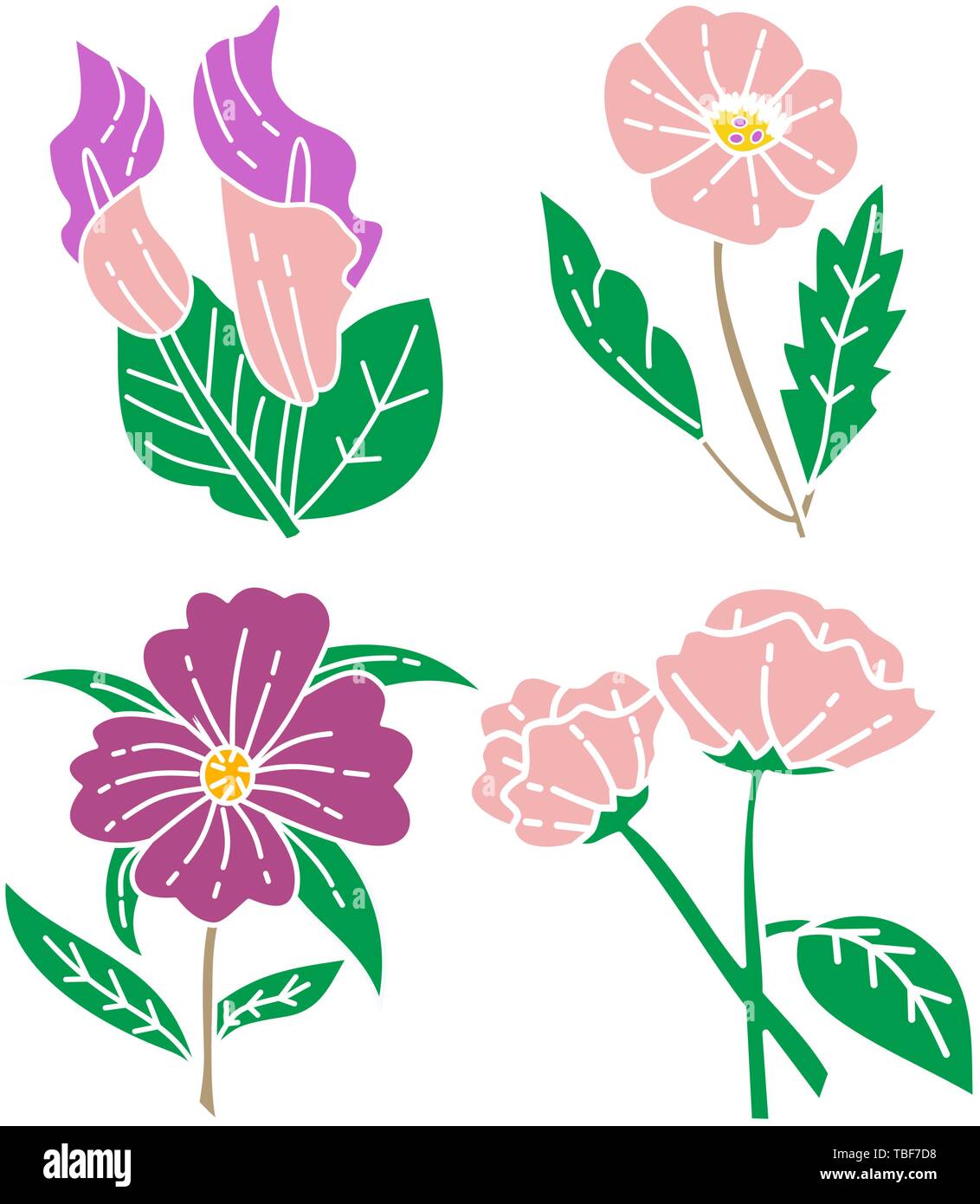 Flower Leaf Illustration Design Template Vector Stock Vector Image ...