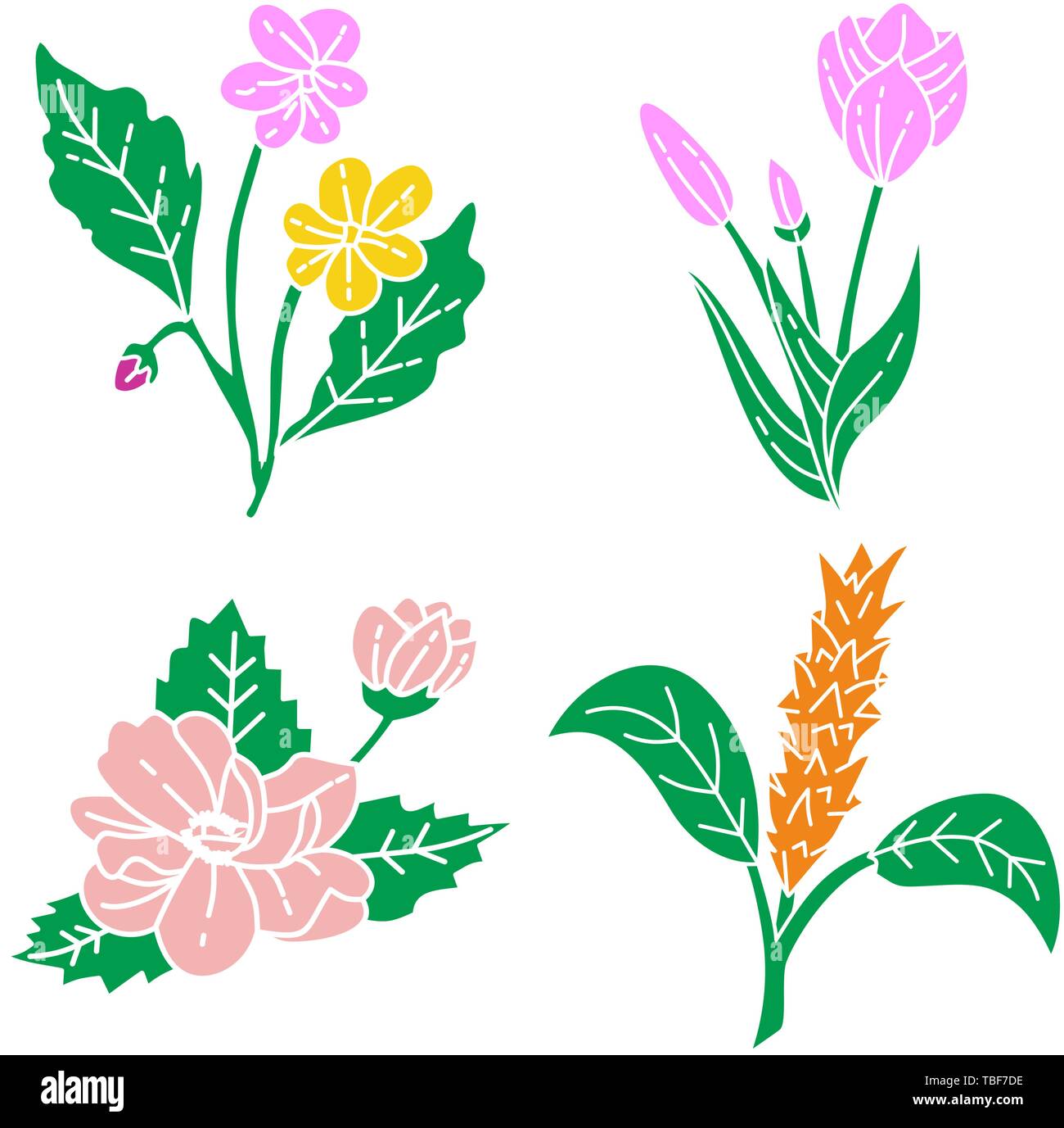 Flower Leaf Illustration Design Template Vector Stock Vector Image ...