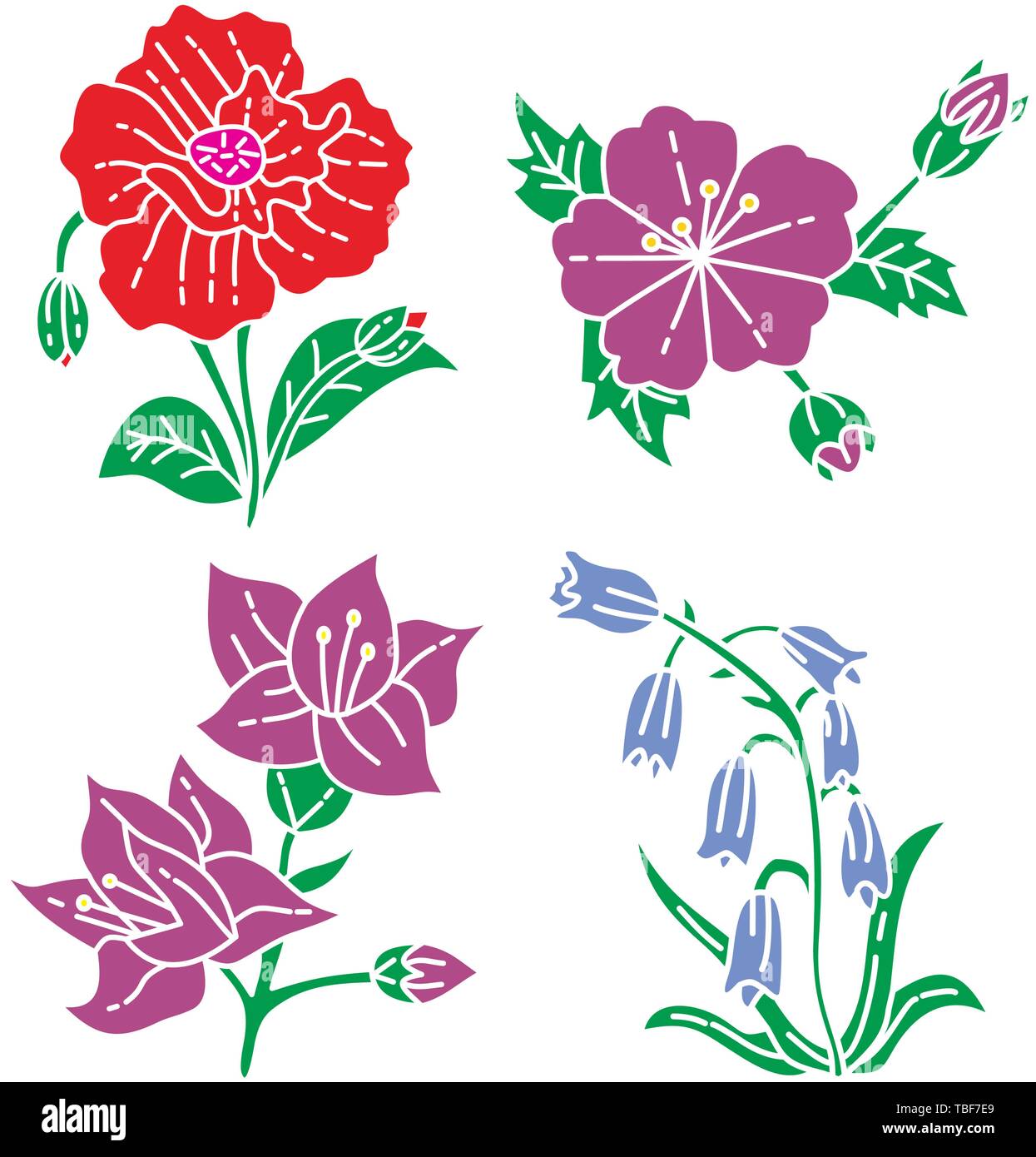 Flower Leaf Illustration Design Template Vector Stock Vector Image ...