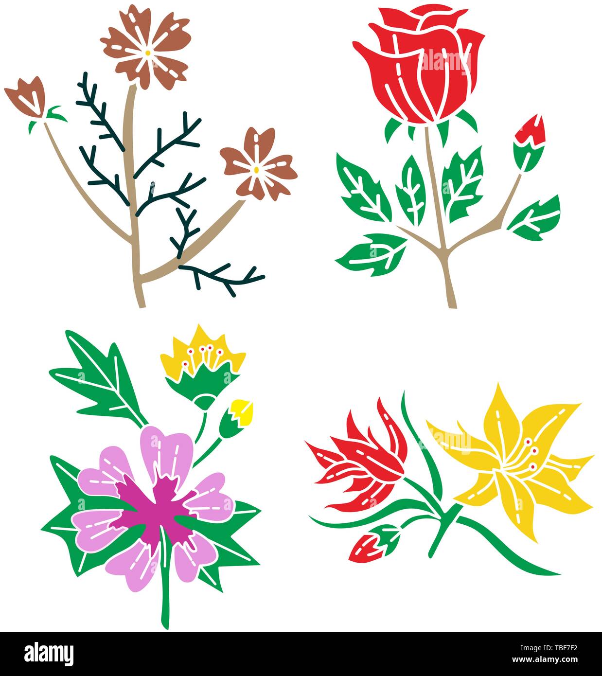 Flower Leaf Illustration Design Template Vector Stock Vector Image ...