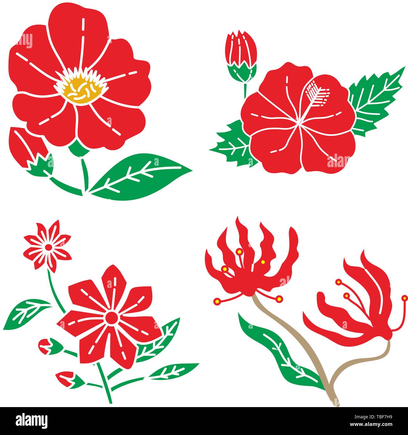Flower Leaf Illustration Design Template Vector Stock Vector Image ...