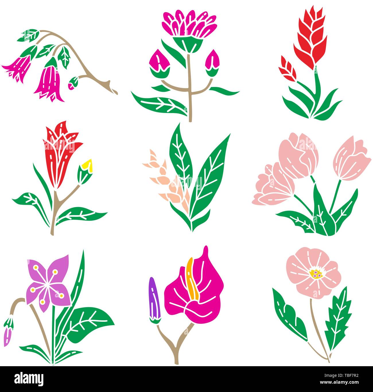 Flower Leaf Illustration Design Template Vector Stock Vector Image ...