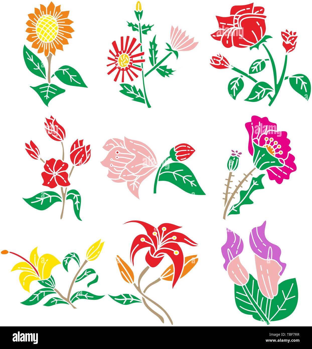 Flower Leaf Illustration Design Template Vector Stock Vector Image ...
