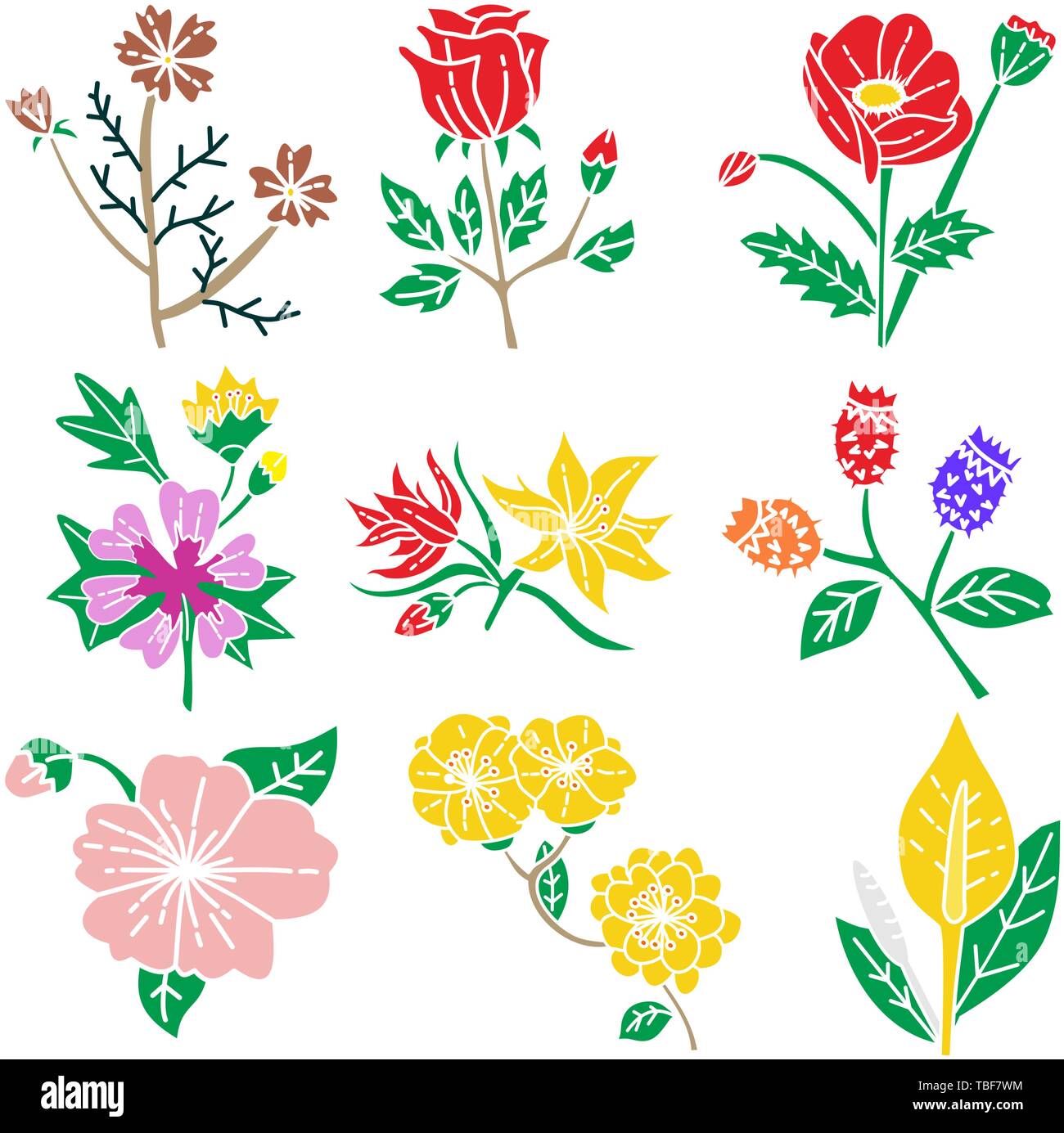 Flower Leaf Illustration Design Template Vector Stock Vector Image ...