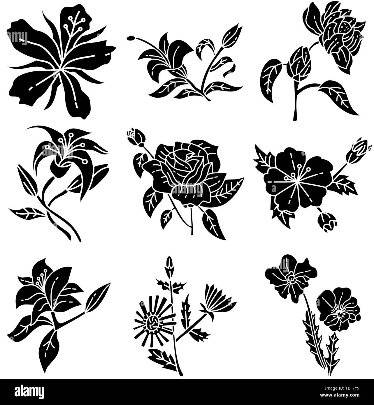 Flower Leaf Illustration Design Template Vector Stock Vector Image ...
