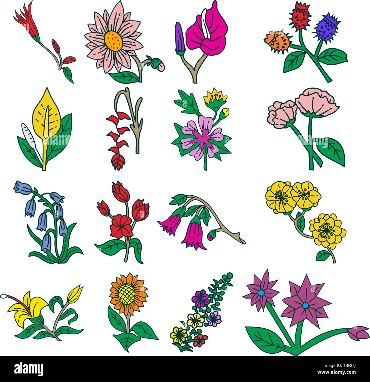 Flower Leaf Illustration Design Template Vector Stock Vector Image ...