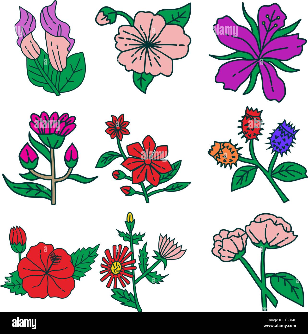 Flower Leaf Illustration Design Template Vector Stock Vector Image ...