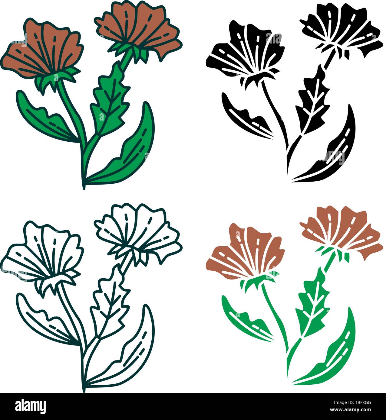 Flower Leaf Illustration Design Template Vector Stock Vector Image ...