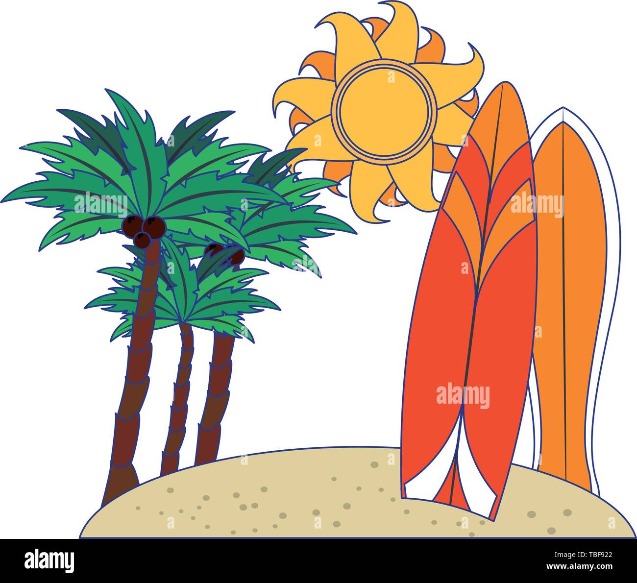 Surf tables in the beach cartoon Stock Vector Image & Art - Alamy