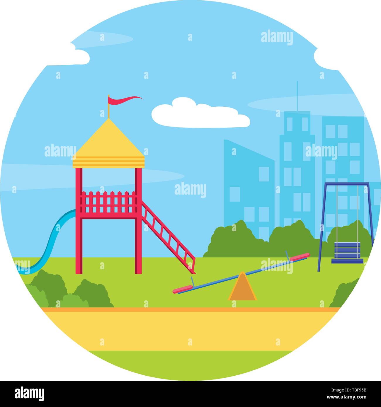 landscape park playground city Stock Vector Image & Art - Alamy