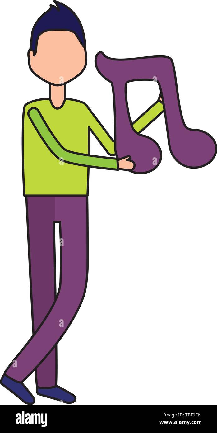 man holding note music Stock Vector Image & Art - Alamy