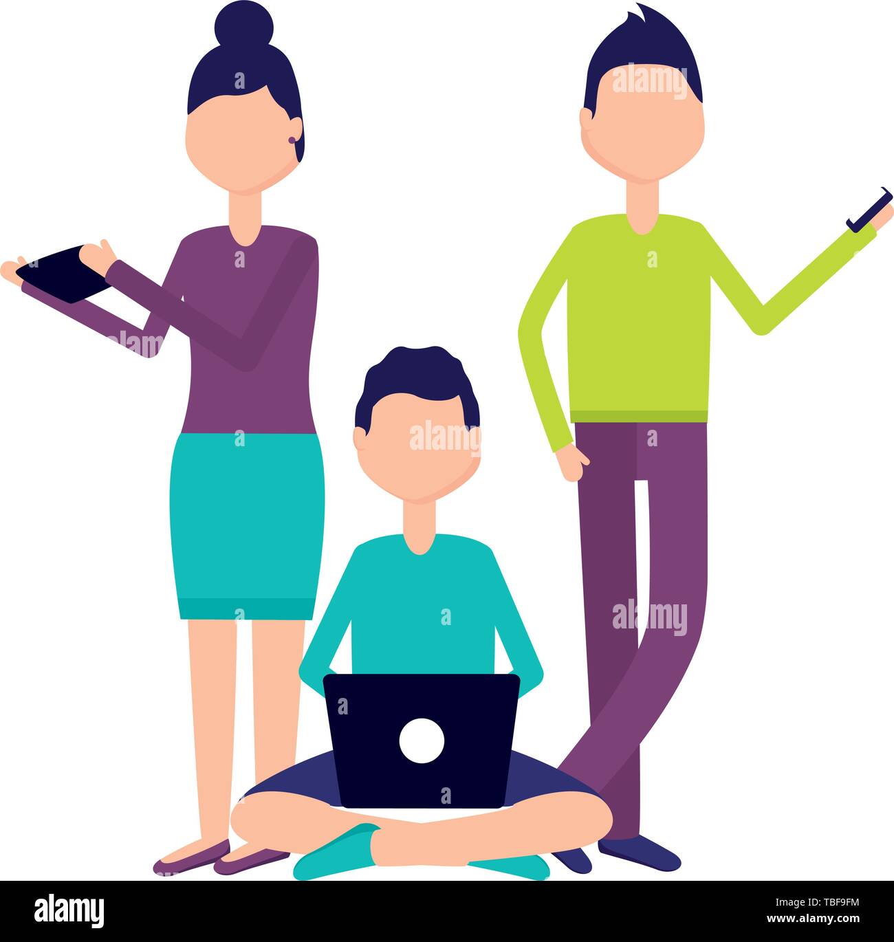 people devices social media Stock Vector Image & Art - Alamy