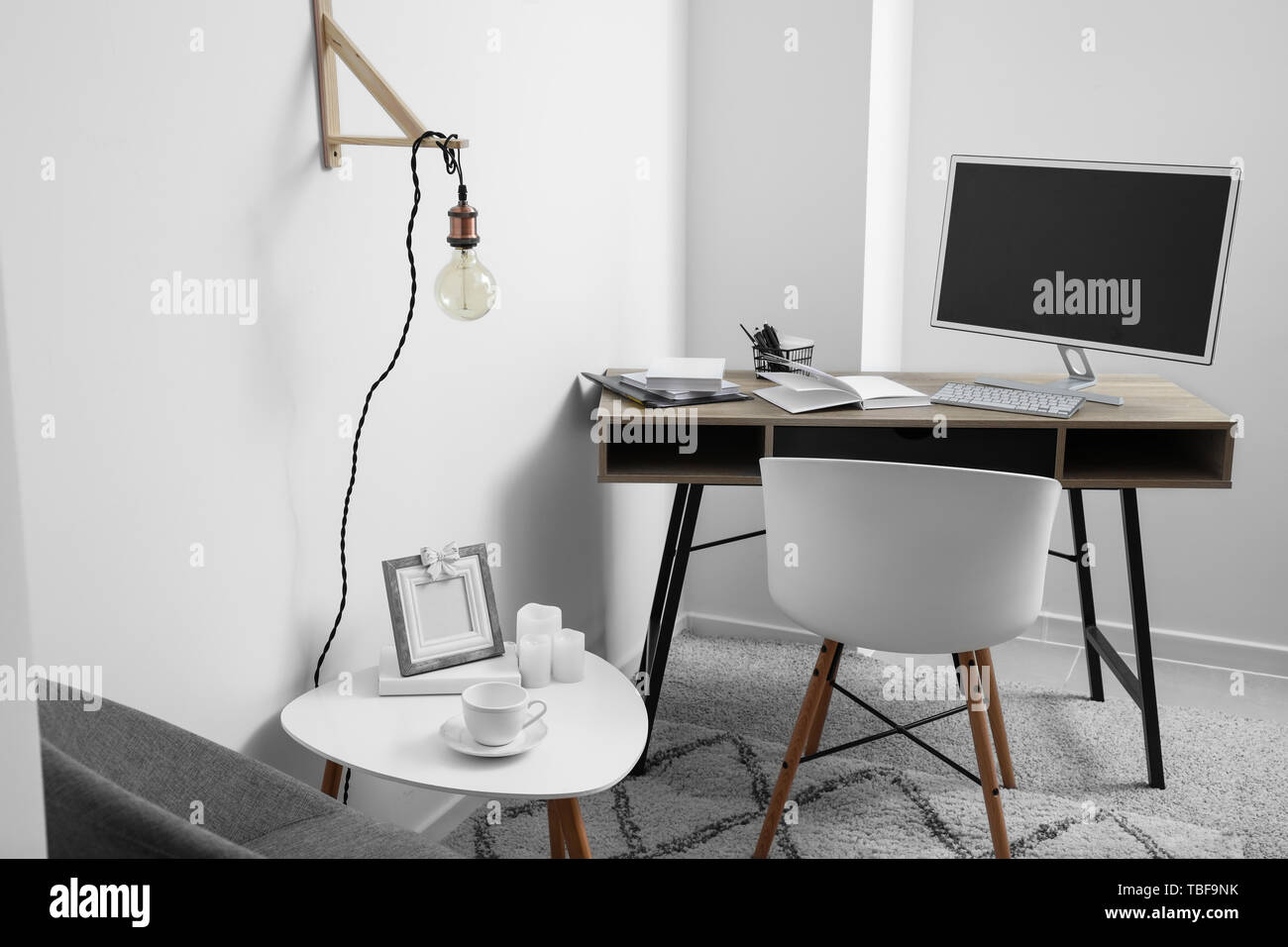 Stylish modern workplace at home Stock Photo - Alamy