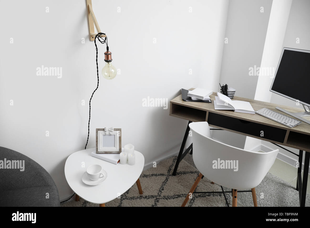 Stylish modern workplace at home Stock Photo - Alamy
