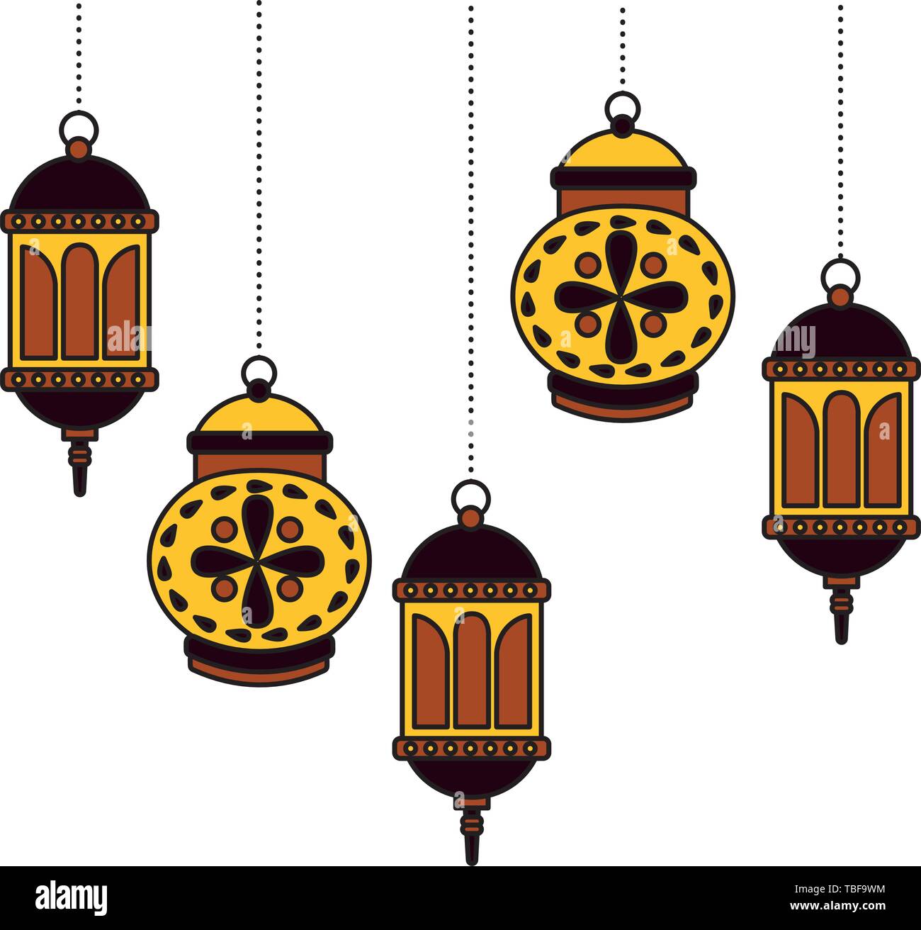 hanging lanterns decoration Stock Vector Image & Art - Alamy