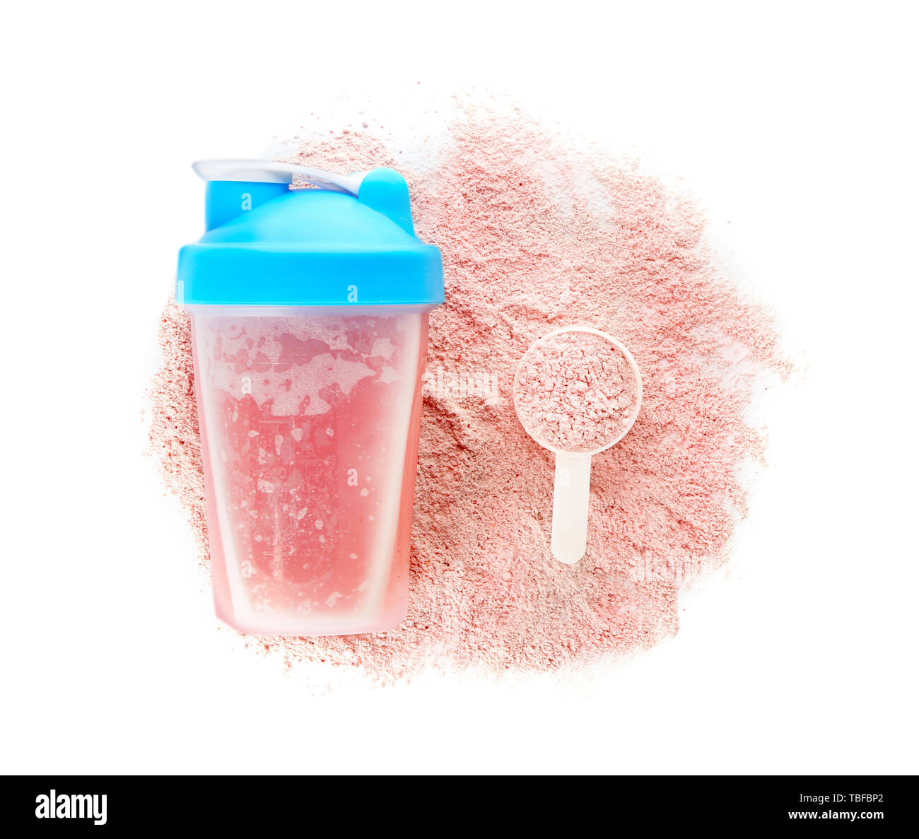 Bottle of protein shake on white background Stock Photo - Alamy