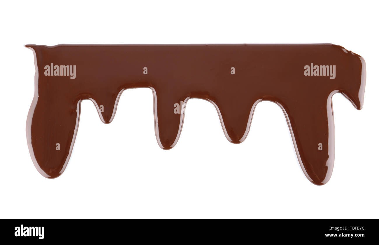 Dripping chocolate on white background Stock Photo - Alamy