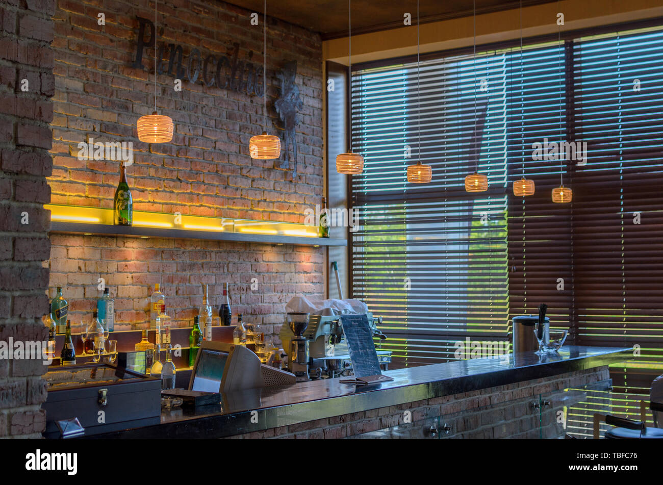 Restaurant interior shot Stock Photo - Alamy