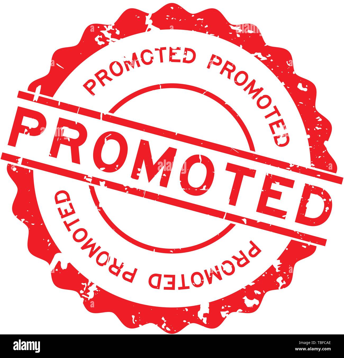 Grunge red promoted word round rubber seal stamp on white background Stock Vector Image & Art ...