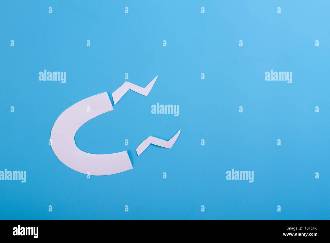 cartoon style magnet on blue background Stock Photo - Alamy