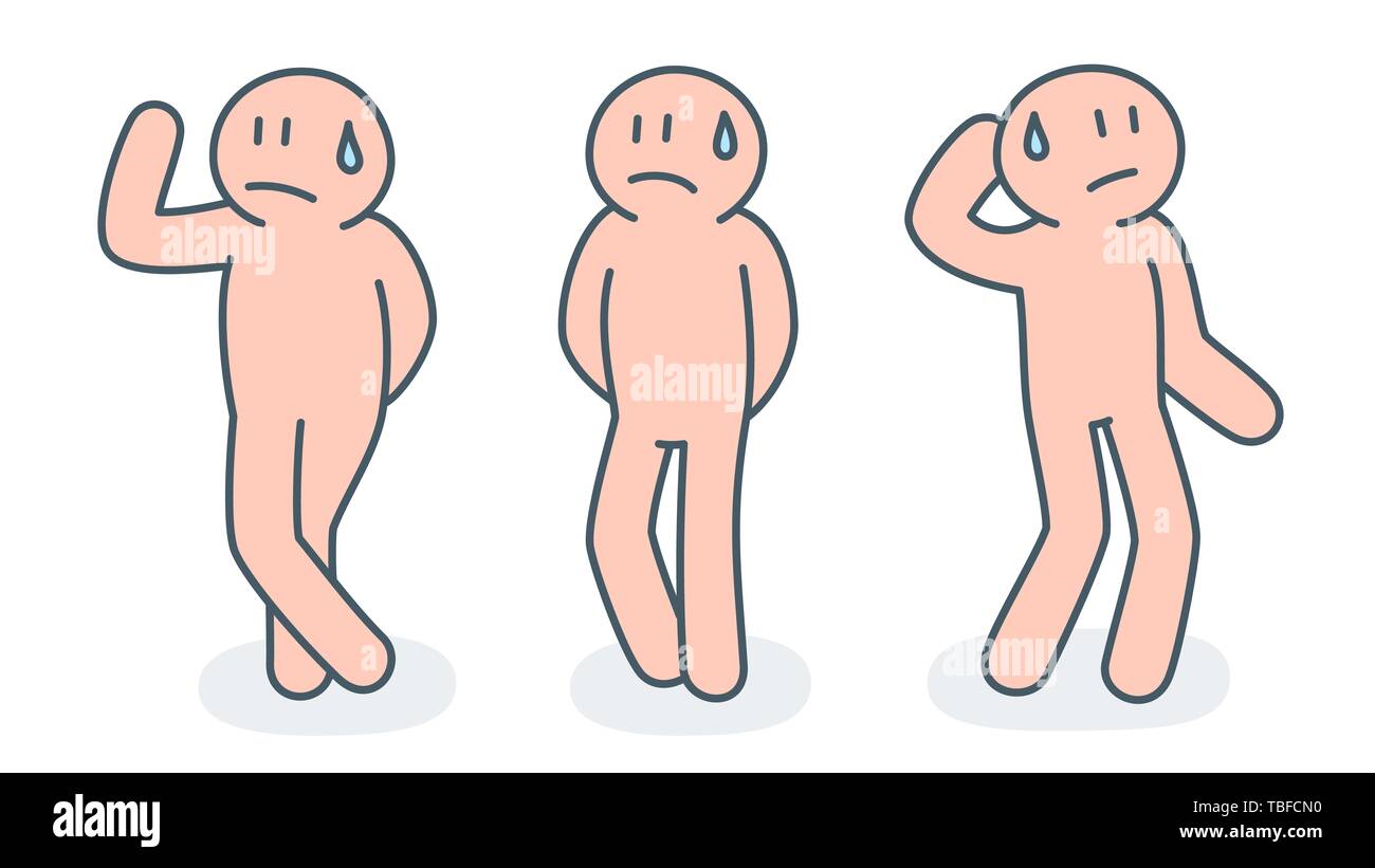 Group of sweating people with embarrassed and absurd look with emotion ...