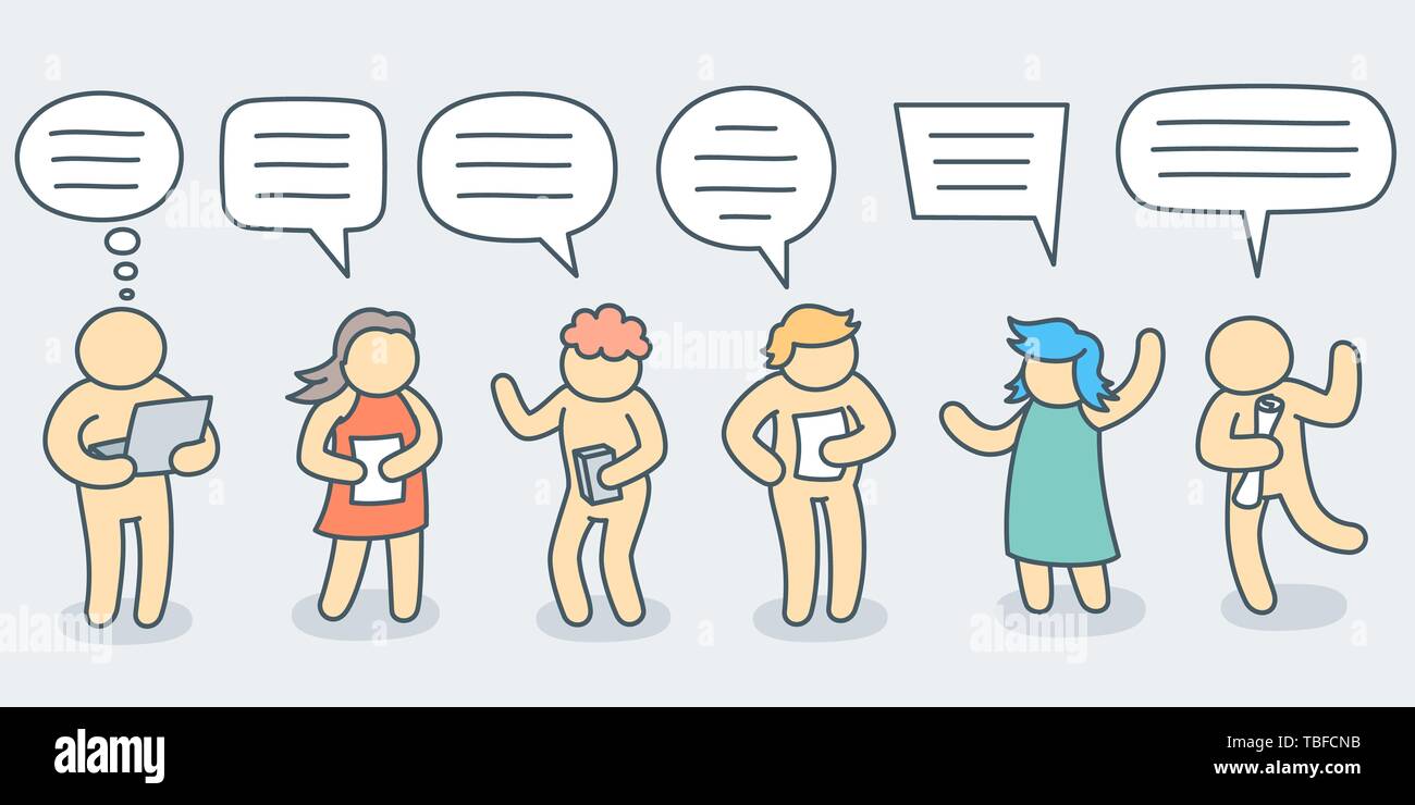 People Talking Face To Face Cartoon