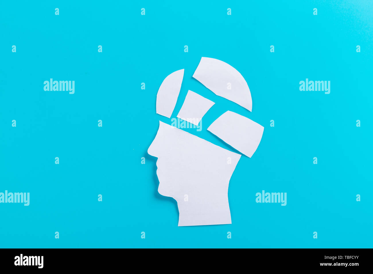 head ache concept. cracked head Stock Photo - Alamy