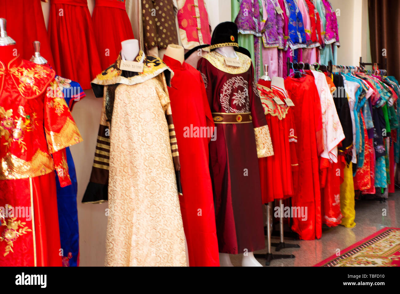 Chinese retro clothes costume shop for travelers people rent and wear ...