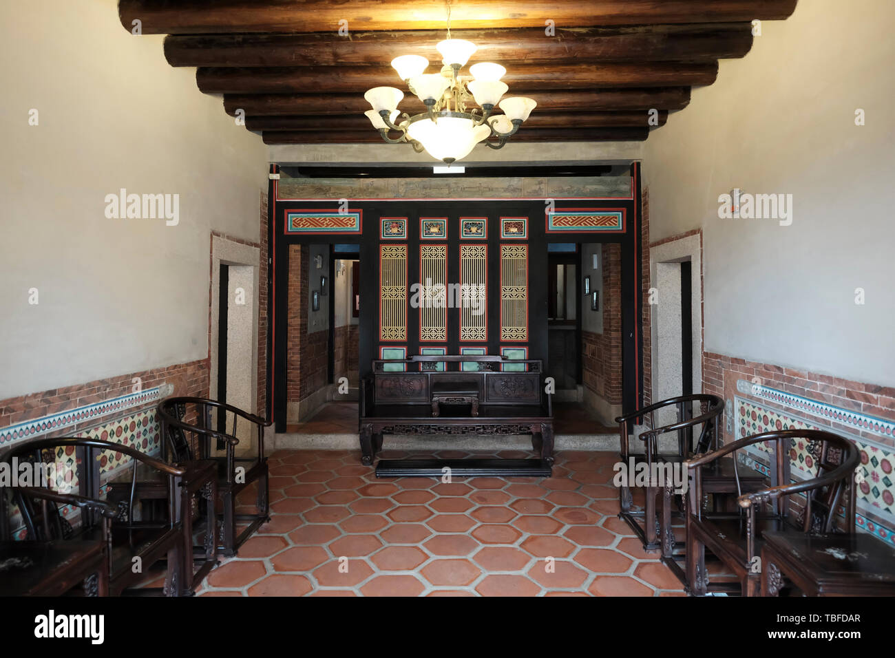 Interior of the former mansion for Huang Huihang which sits behind ...