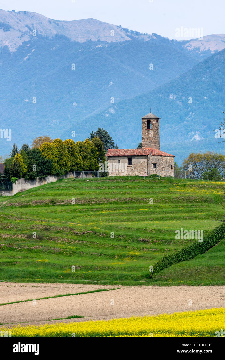 Garbagnate Monastero, Lecco, Lombardy, Italy: landscape at spring with ...