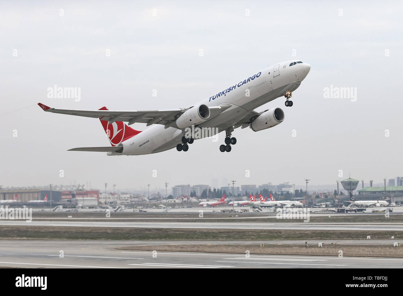 ISTANBUL, TURKEY - DECEMBER 23, 2018: Turkish Cargo Airbus A330-243F ...