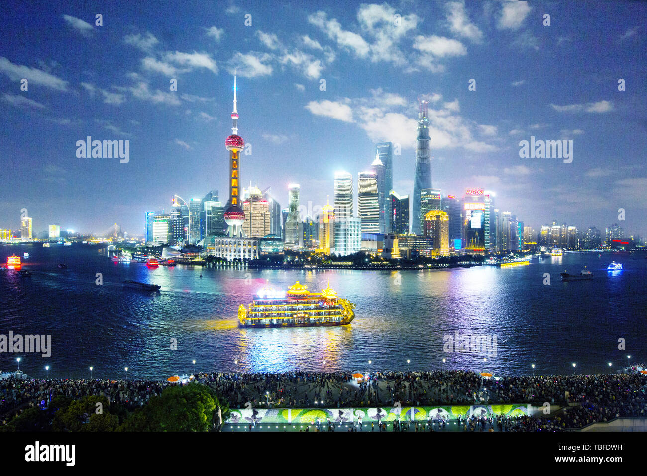 The gorgeous night view of Shanghai Stock Photo - Alamy