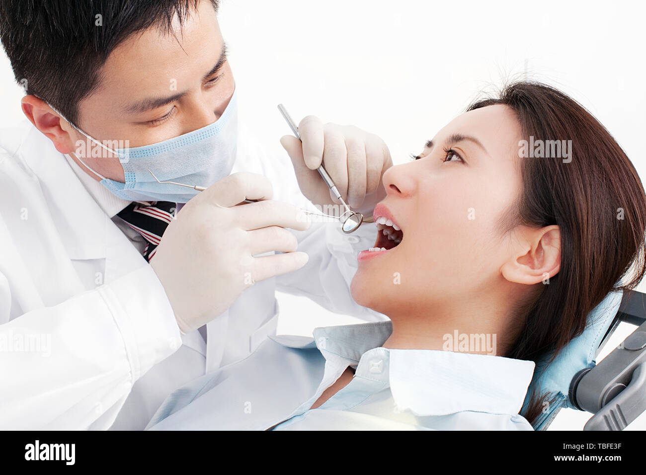 Oral examination in the clinic Stock Photo - Alamy