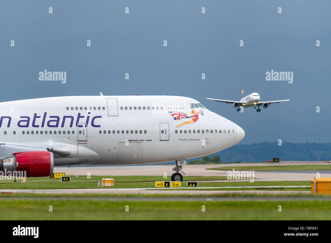 MANCHESTER UK, 30 MAY 2019: Virgin Atlantic Boeing 747 Pretty Woman ...