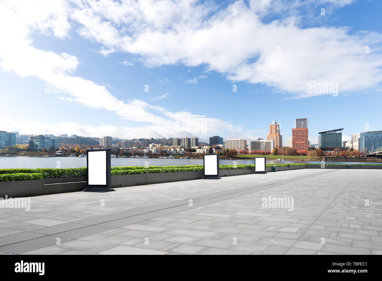 cityscape and skyline of portland from empty floor Stock Photo - Alamy
