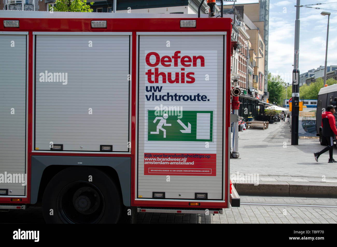 Fire Department Truck At The Leidseplein At Amsterdam The Netherlands ...