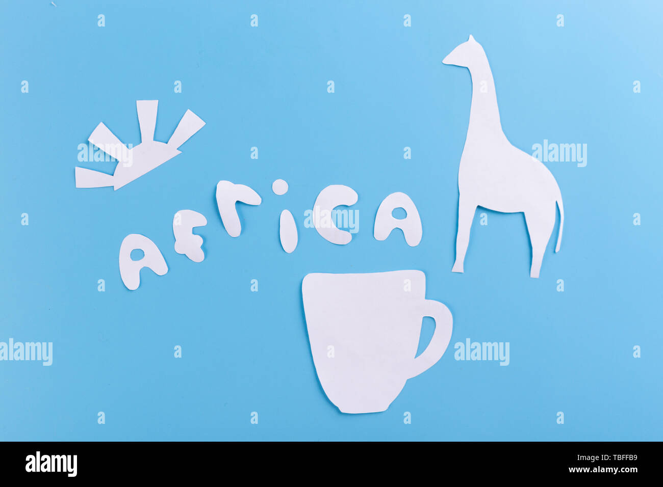 Africa concept image on the blue background Stock Photo - Alamy