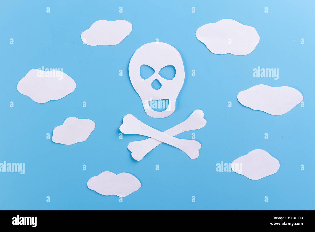 plastic pollution issue concept. smoke factory and skull Stock Photo ...