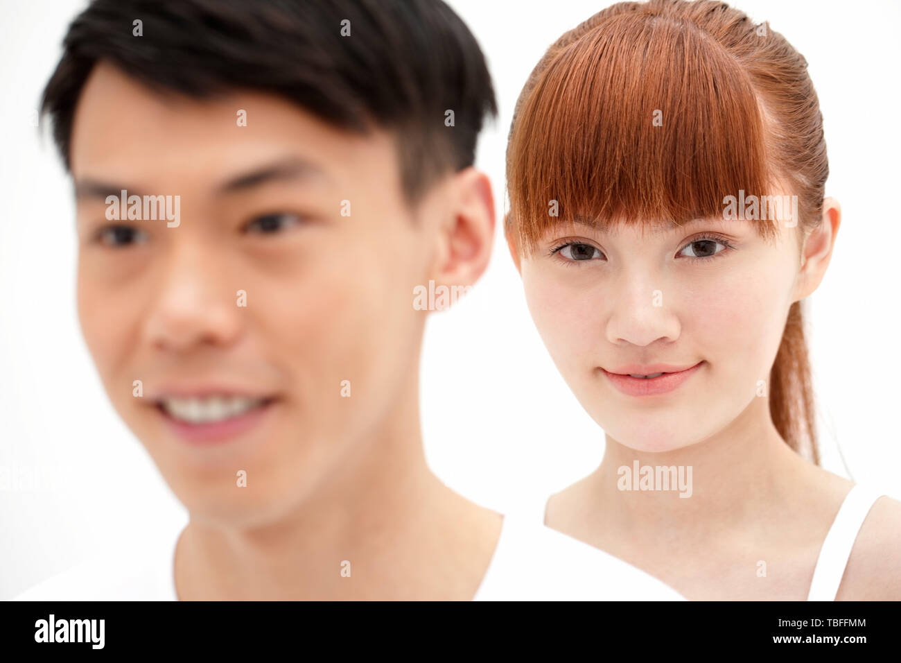 Figure happy couple face hi-res stock photography and images - Alamy