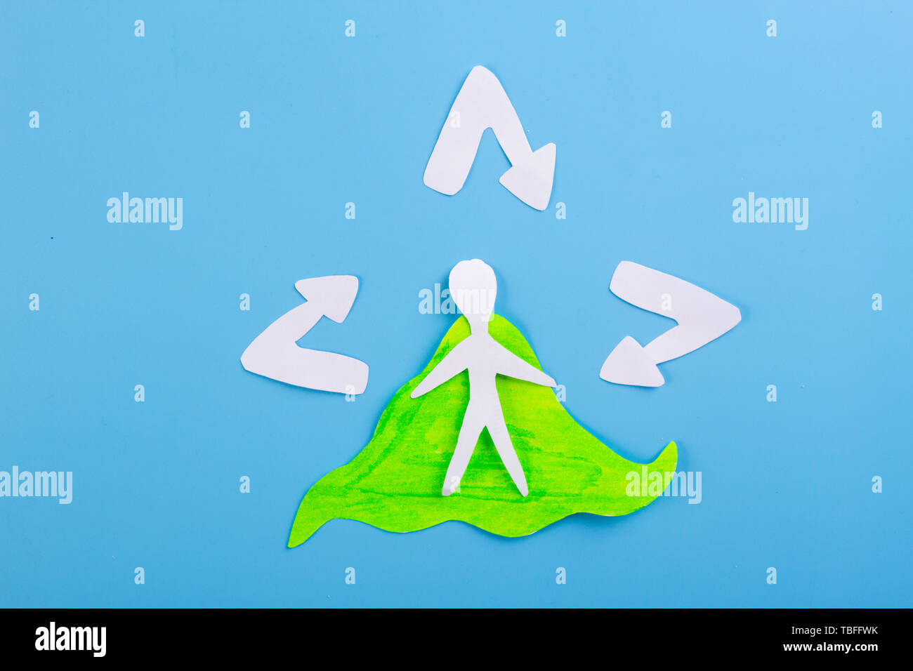 Superhero With Recycling Symbol on Outfit. cartoon style Stock Photo ...