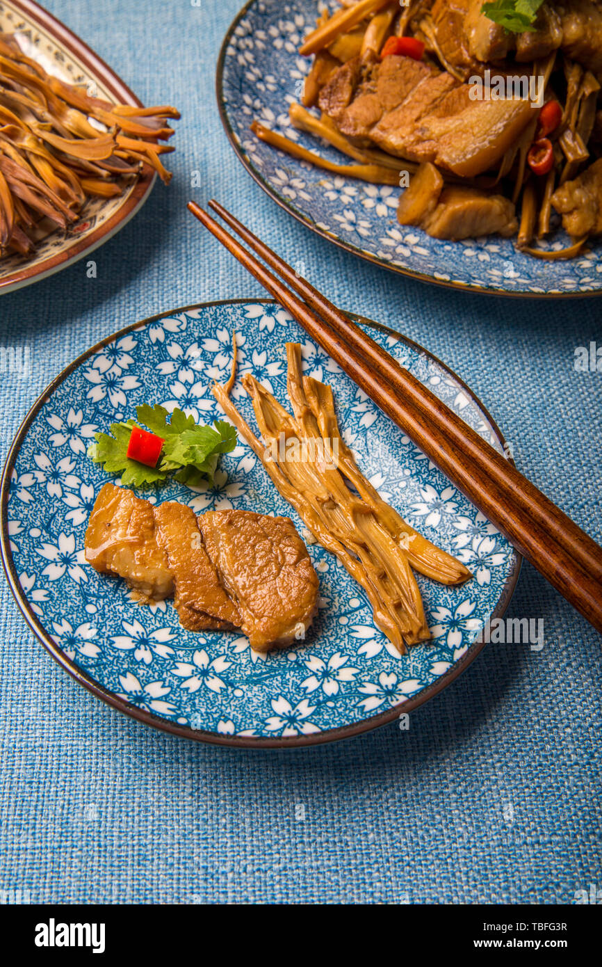 Dried bamboo shoots roast meat, delicious Stock Photo - Alamy