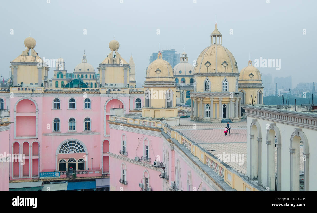 Scenic Design of Zhongzhou Island Building in Fuzhou - Pink Castle ...