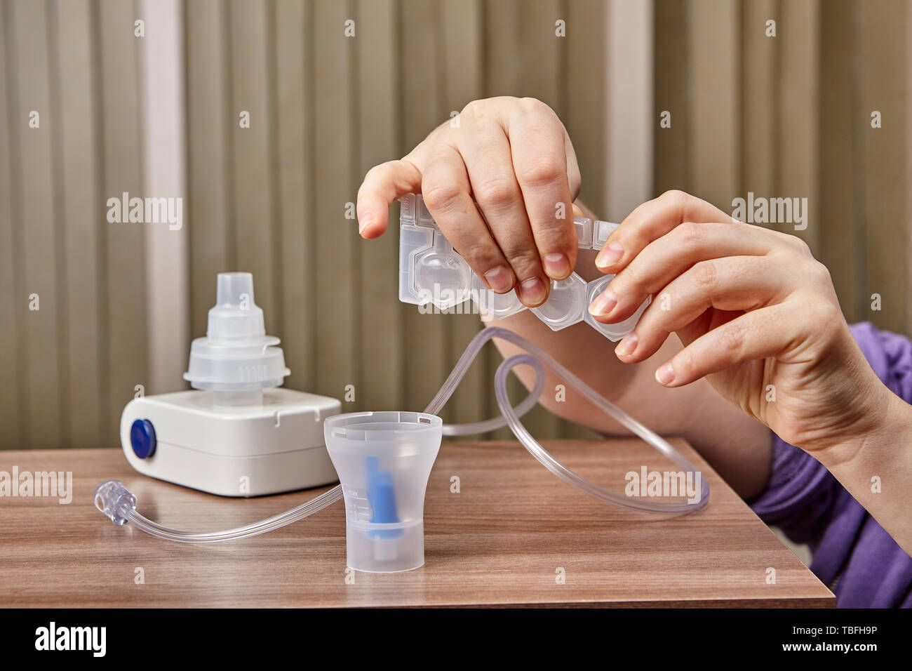 Medicines, which help to stop asthma attack are mixing together and ...