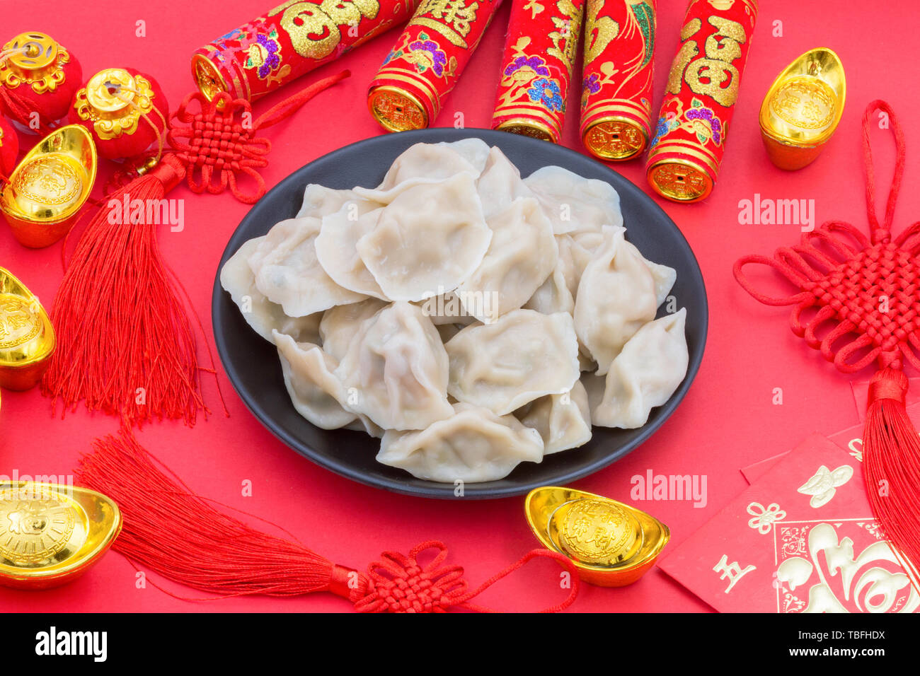Spring Festival atmosphere and winter solstice dumplings Stock Photo ...