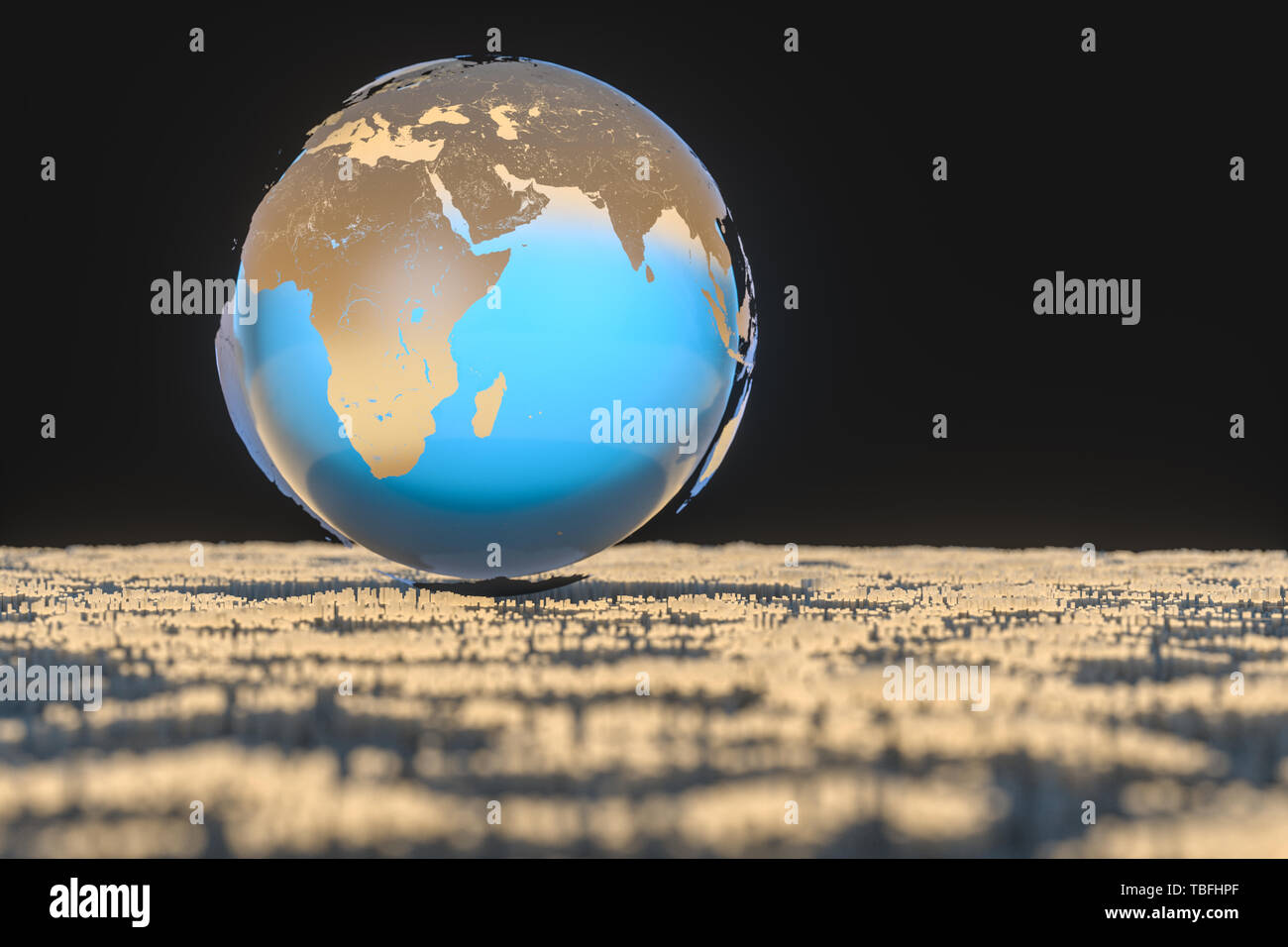 Earth with tech sensing transistor background, 3D rendering Stock Photo ...